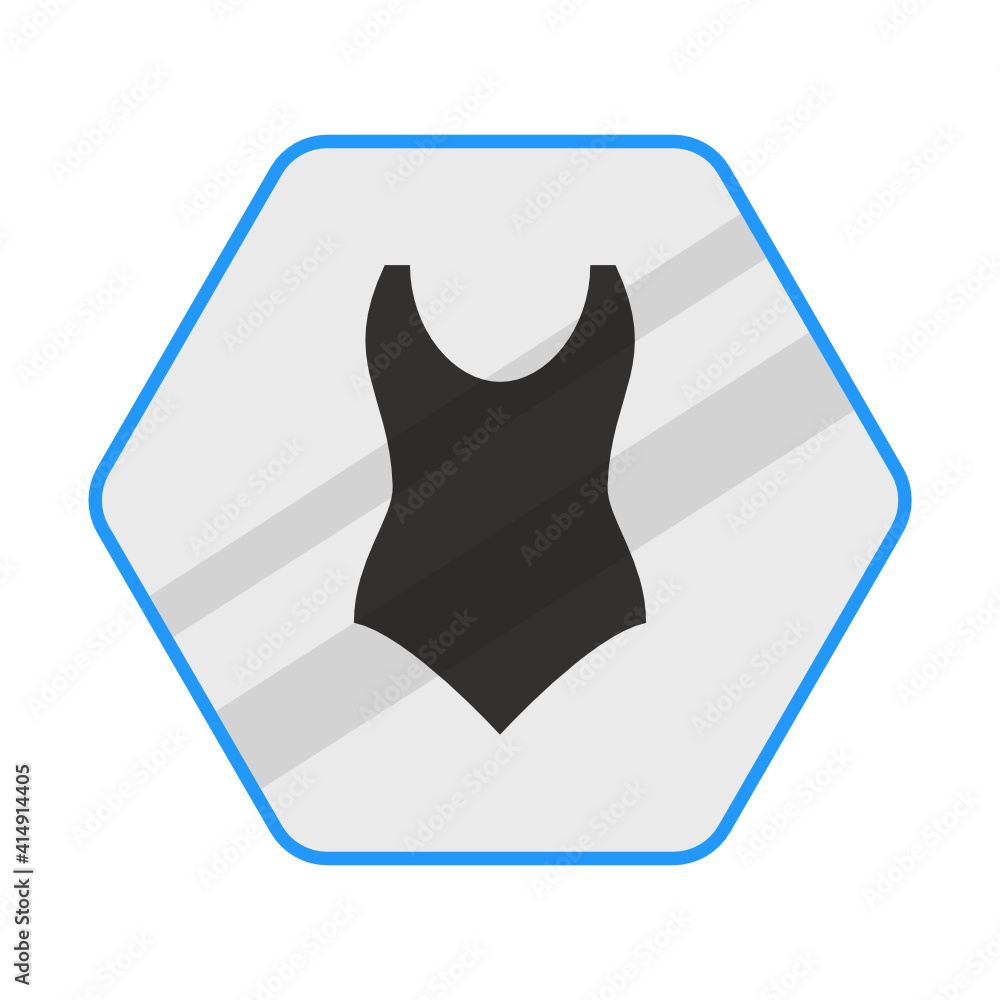 Swimming pool clothing rules concept vector blue color icon design ...