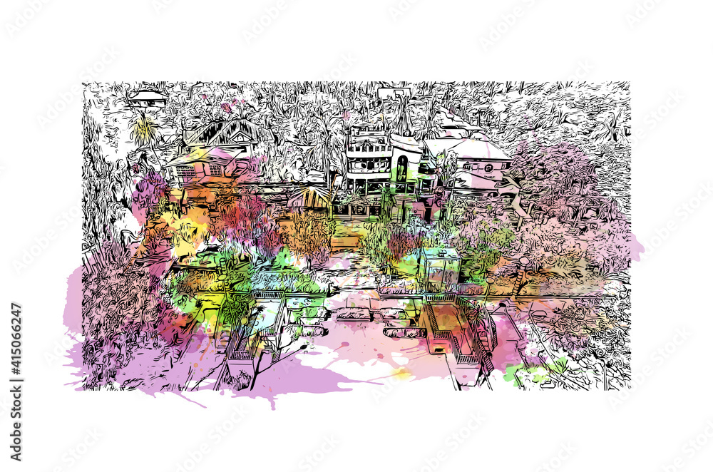Building view with landmark of Iloilo is on Panay Island in the ...