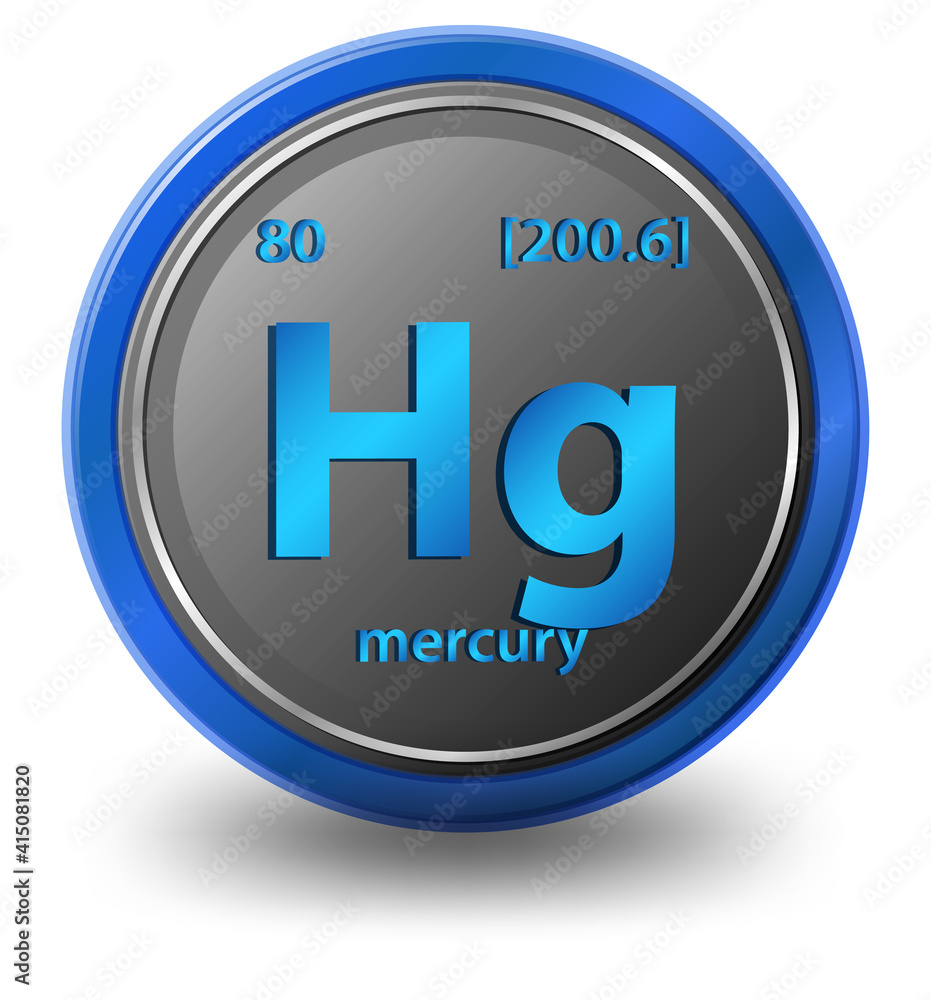 Mercury chemical element. Chemical symbol with atomic number and atomic ...