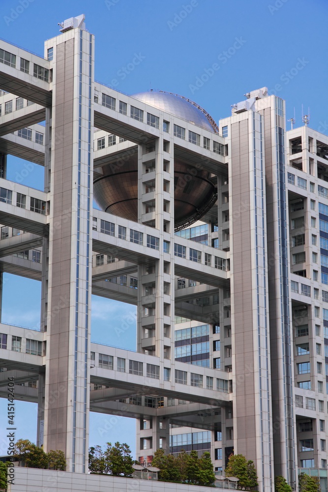 TOKYO, JAPAN - MAY 11, 2012: Fuji TV building in Tokyo. Fuji TV Studios ...