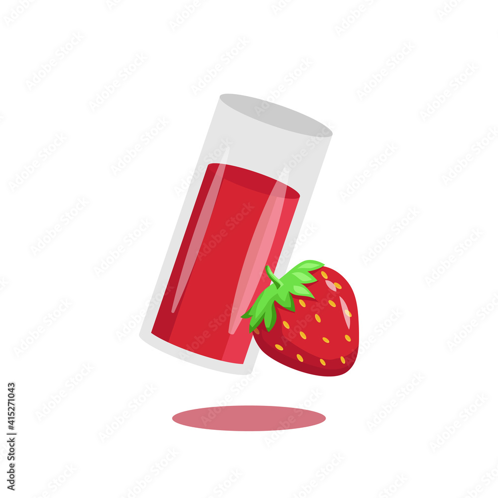 Stawberry juice cartoon vector icon illustration Stock Vector | Adobe Stock