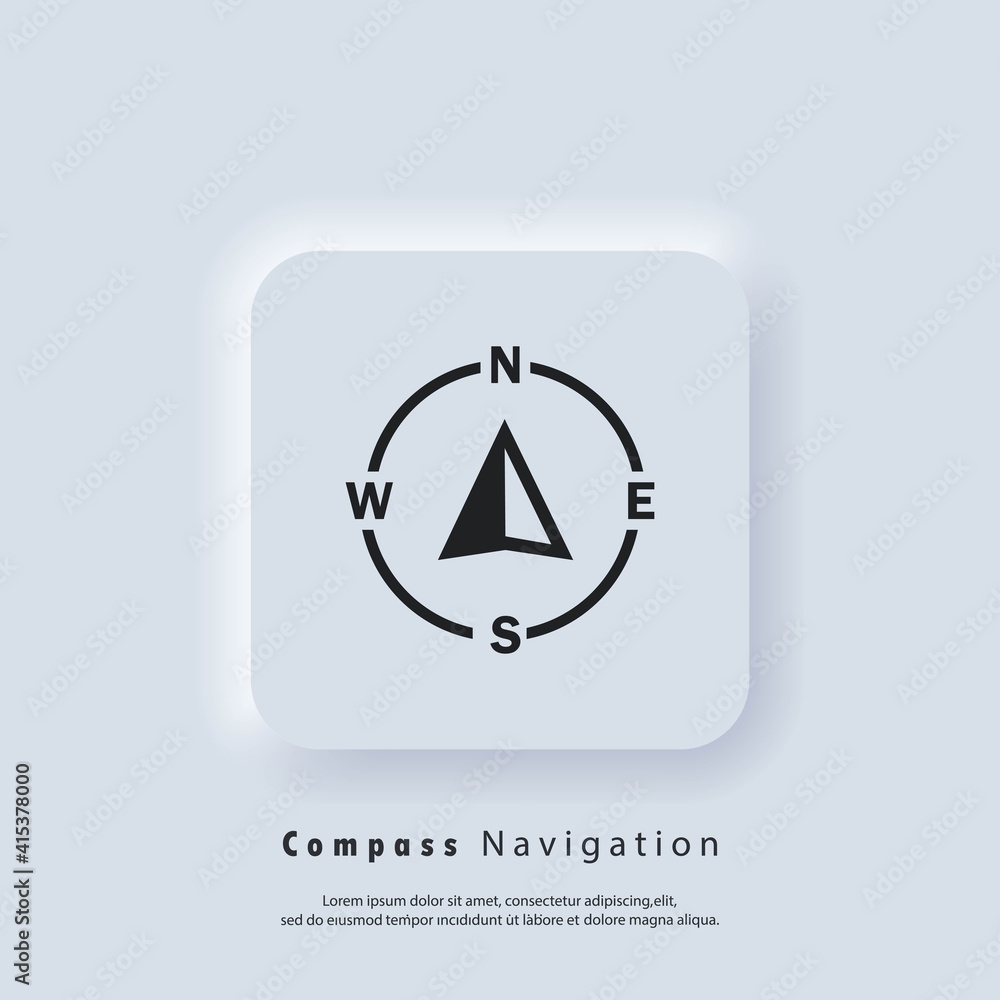 Compass logo. Navigator arrow icon. Navigation technology, geolocation customizable illustration ...