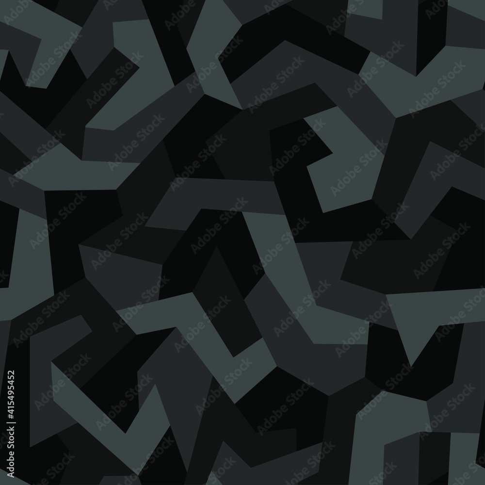 Geometric camouflage seamless pattern. Abstract modern military urban ...