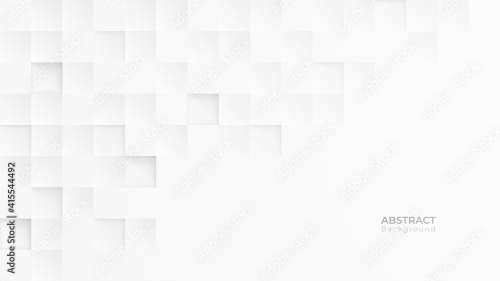 Abstract 3d modern square background. White and grey geometric pattern ...