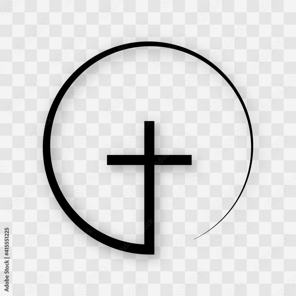 Line art christian cross. Christian cross vector sign isolated on ...