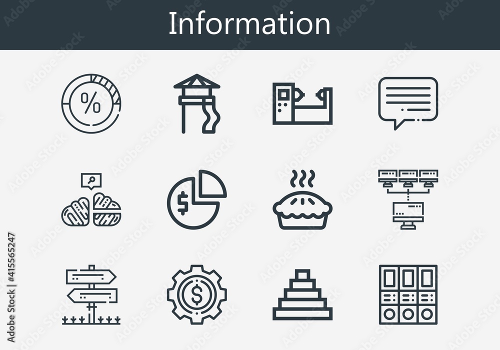 Premium set of information line icons. Simple information icon pack ...