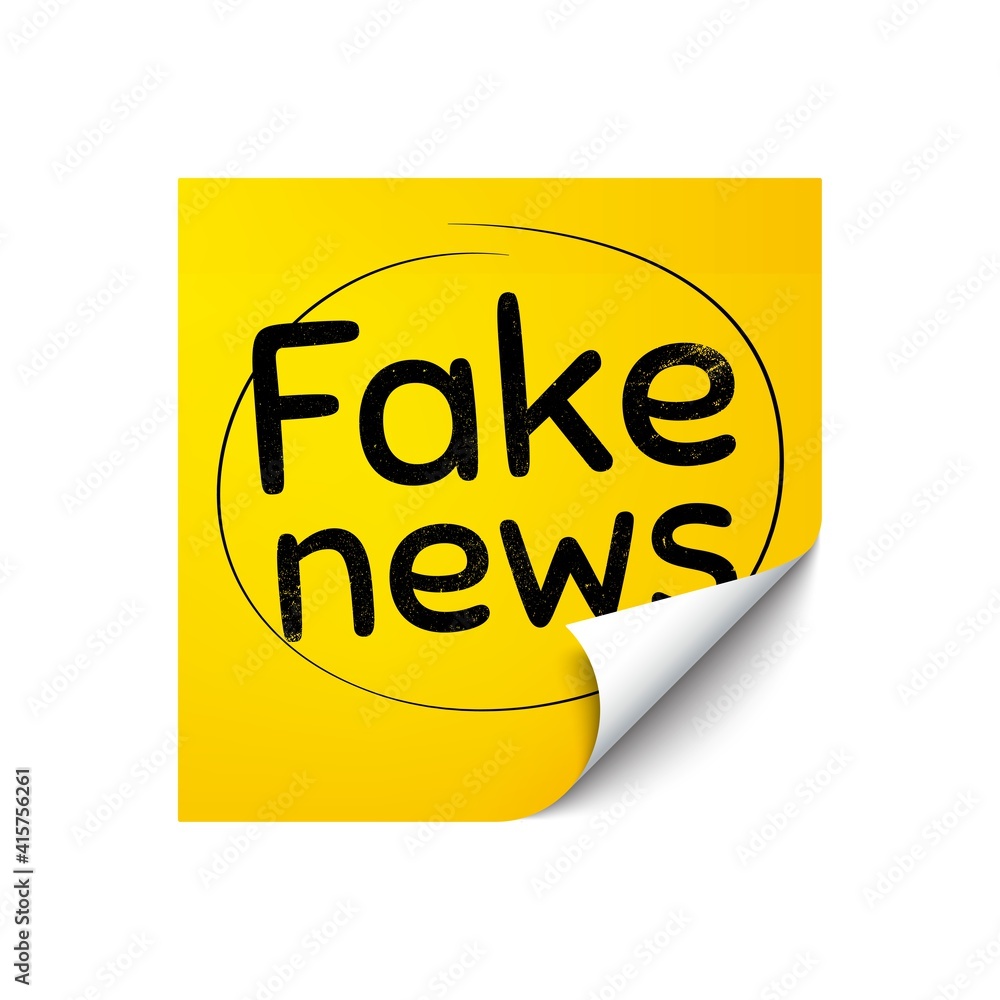 Fake news symbol. Sticker note with offer message. Media newspaper sign ...