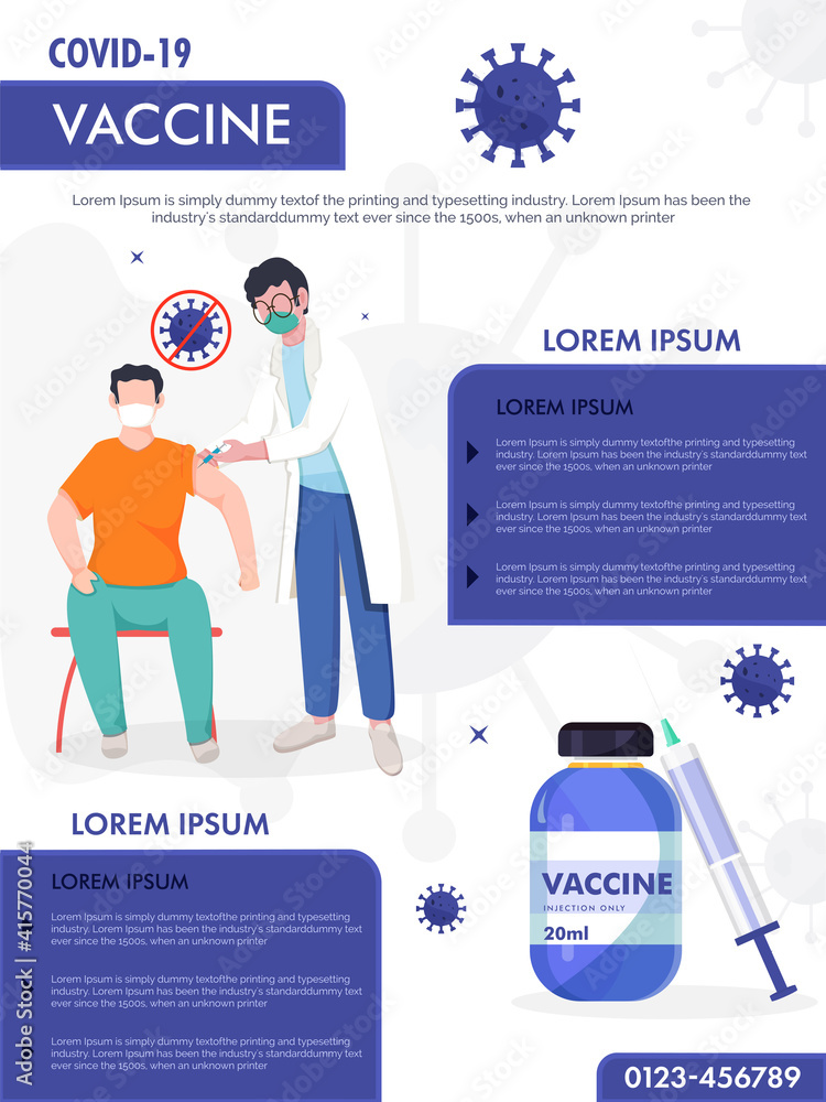 COVID-19 Vaccine Infographic Poster Design With Doctor Giving Injection ...