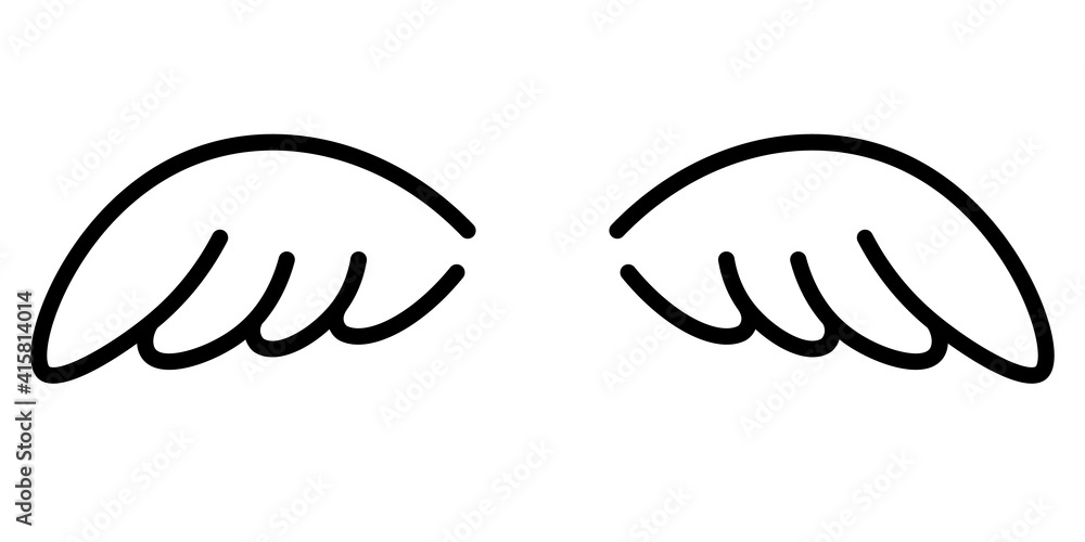Wings line icon. Clipart image isolated on white background Stock ...