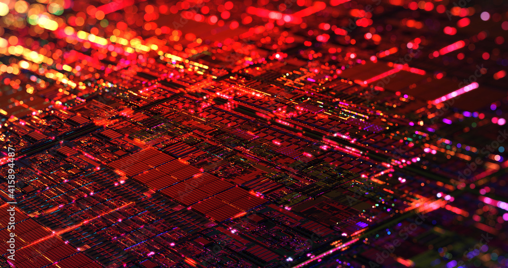 Ilustración de Stock Central Processing unit, CPU or Graphic chip unit ...