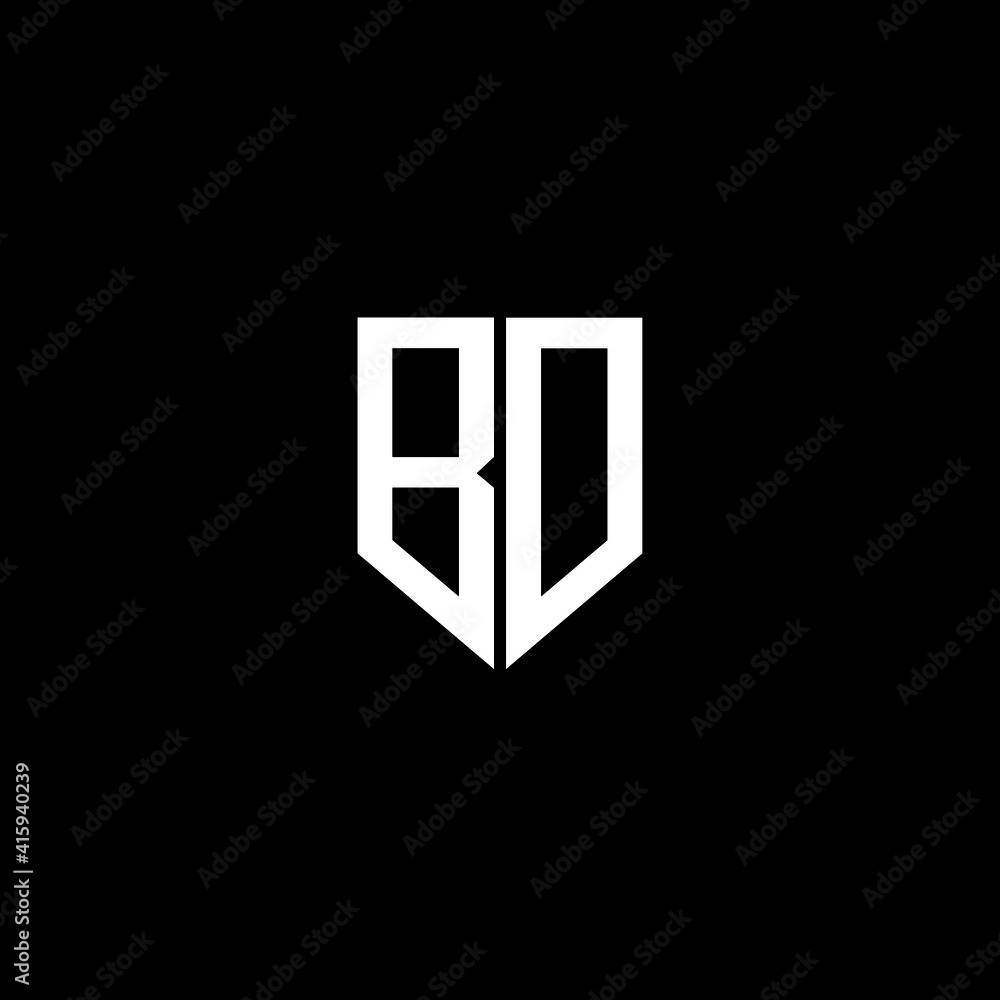 BO letter logo design with black background in illustrator, vector logo ...