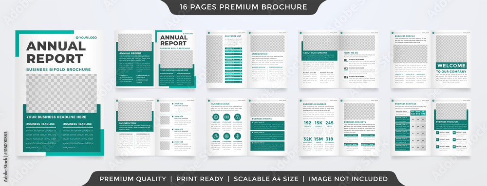 a4 business annual report template design with minimalist layout style ...