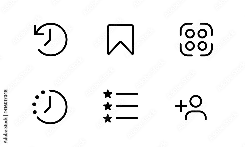 Menu icon set of social media icons inspired by Instagram Stock Vector ...