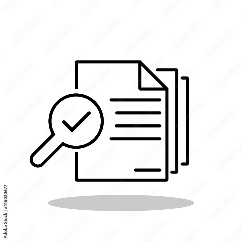 Inspection icon in flat style. Checklist symbol for your web site ...
