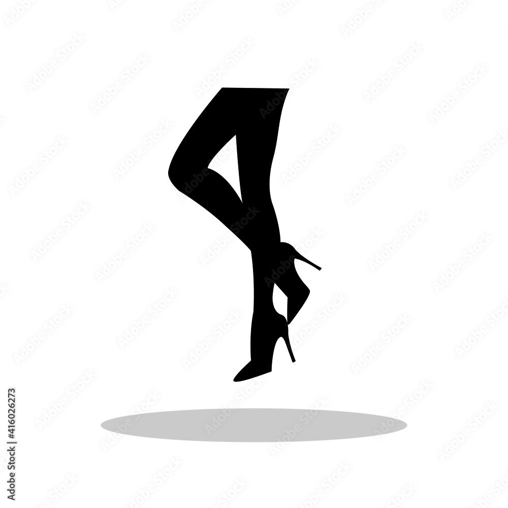 Woman legs icon in flat style. Woman legs in heels symbol for your web ...