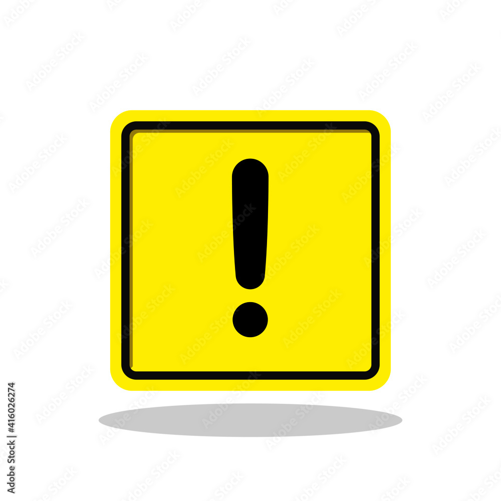 Warning sign icon in flat style. Attention symbol for your web site ...