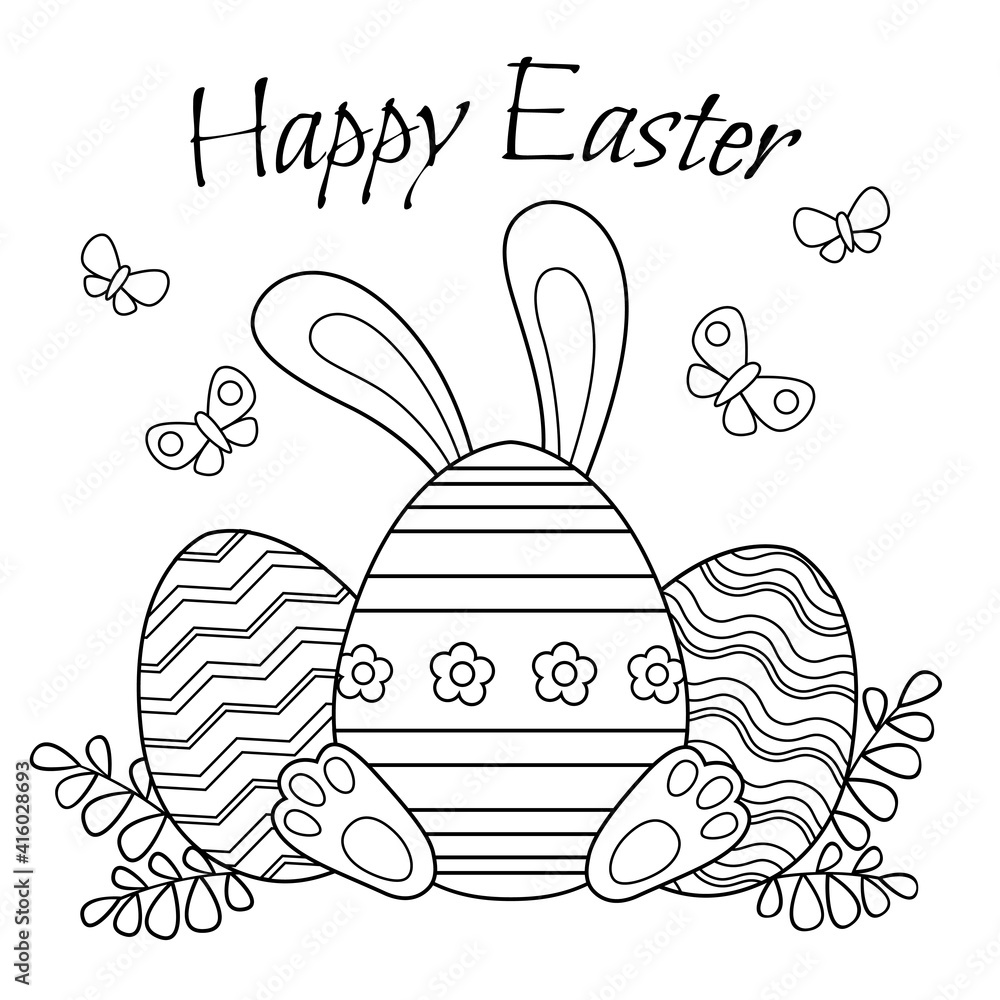 Happy Easter Black And White