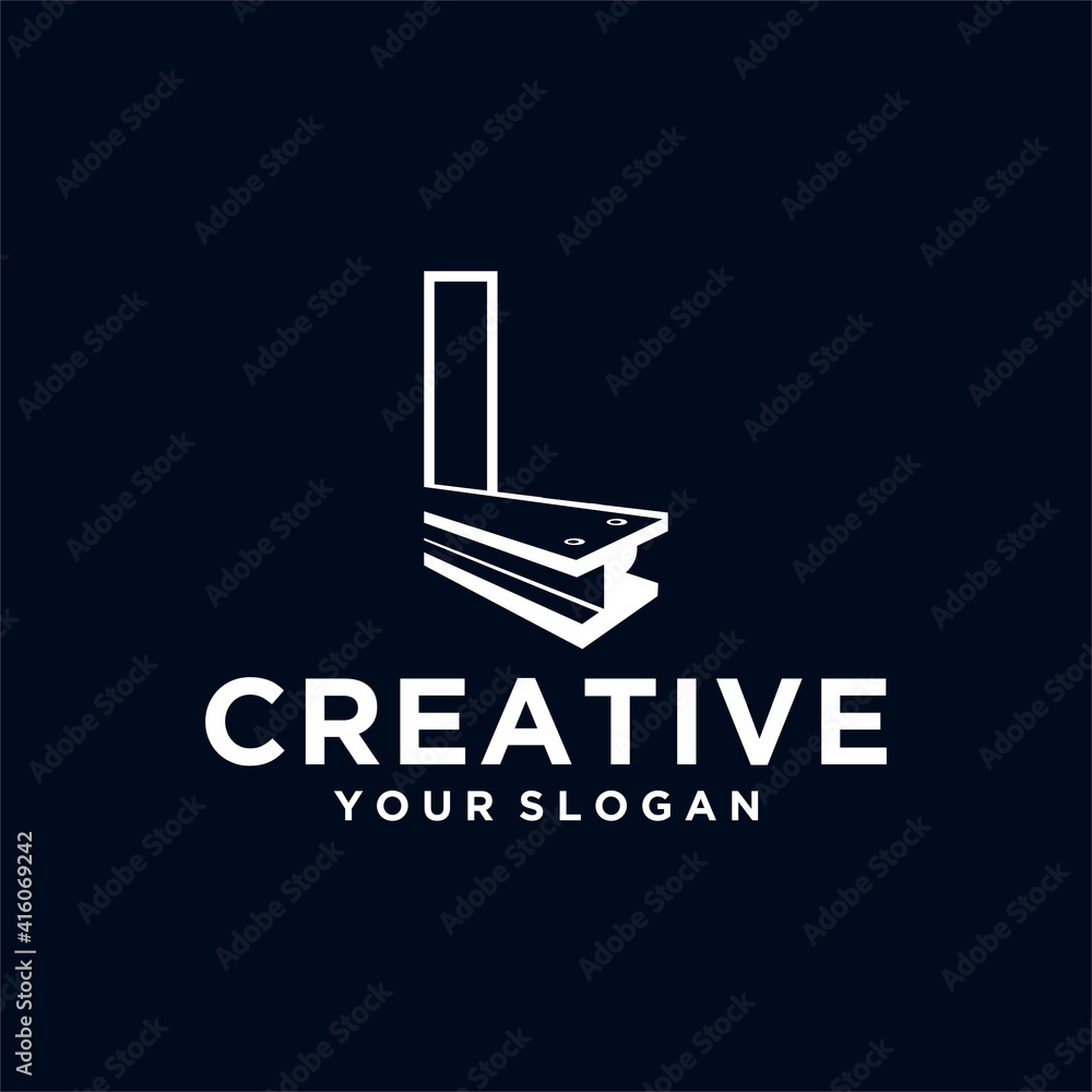 Vector steel logo design with steel beam icons Stock Vector | Adobe Stock