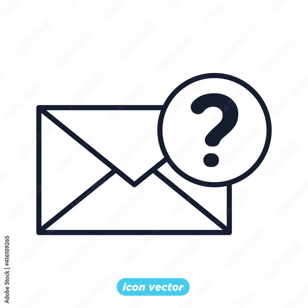 message mail question icon. message question symbol template for ...