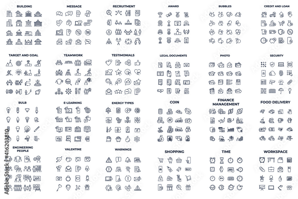 384 icon pack symbol template for graphic and web design collection ...