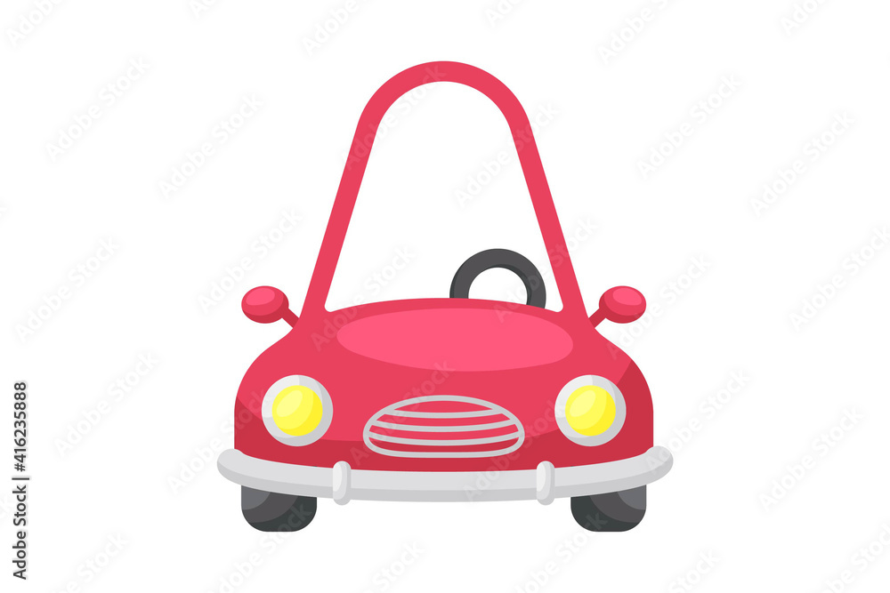Cute red car on white background. Cartoon transport for kids cards ...