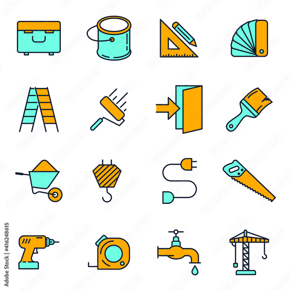 Set of construction icon. construction pack symbol template for graphic ...