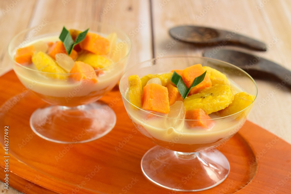 Indonesian Food - Kolak Pisang Ubi Kolang Kaling (Banana, sweet potato ...