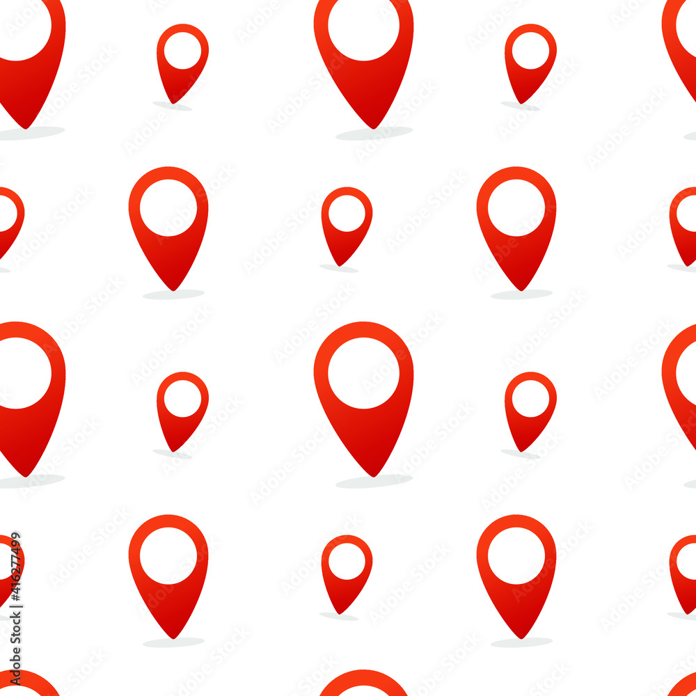 Map Marker Emoji Pattern. Point Node Location Seamless Background ...