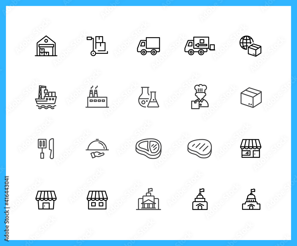Stock-Illustration „Collection of UI UX linear icons and color icons ...