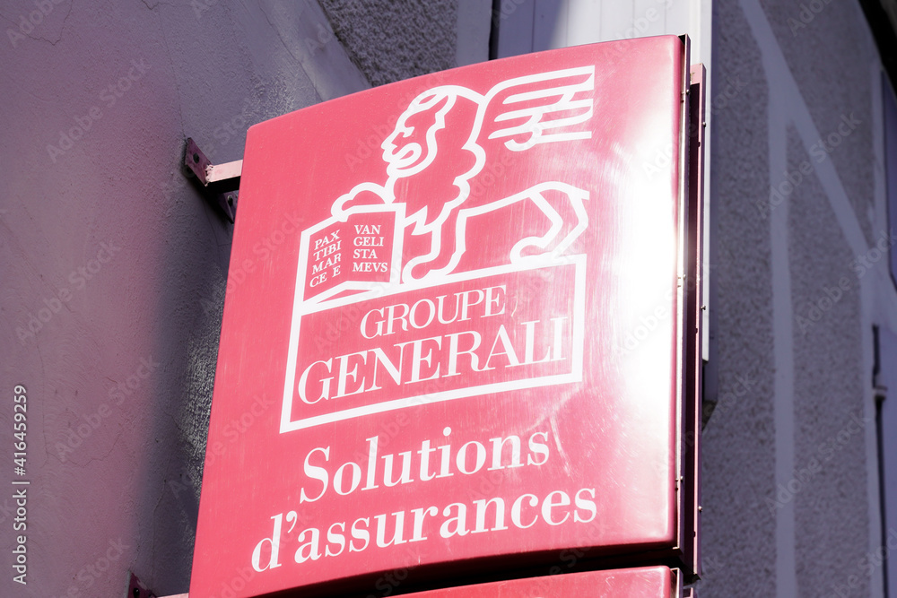 Stock-Foto „Generali brand logo and sign text on agency building of ...