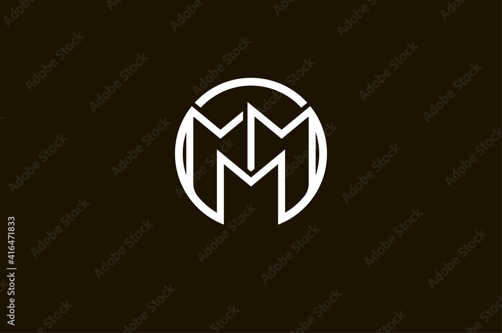 Abstract initials MMM logo, monogram rounded line style, usable for ...