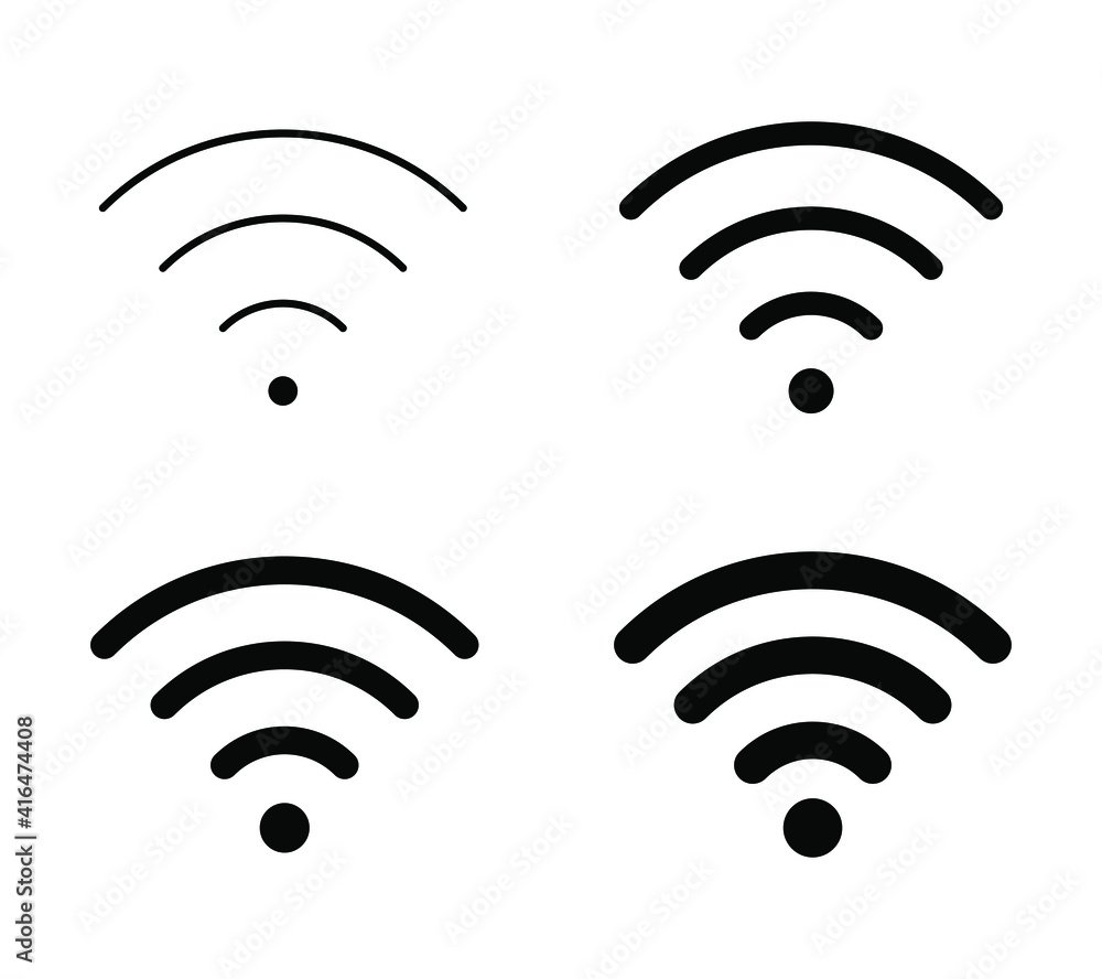 Wi-fi icon. Wifi symbol. Wireless internet connection sign. Simple flat ...