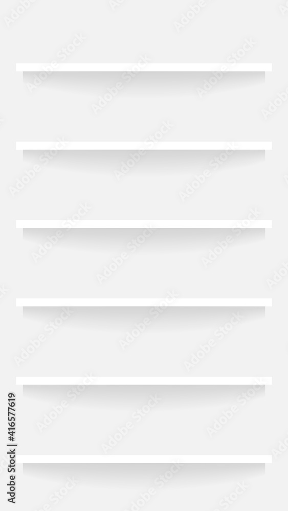 plank shelf for planogram product mock-up display, countertop on wall ...