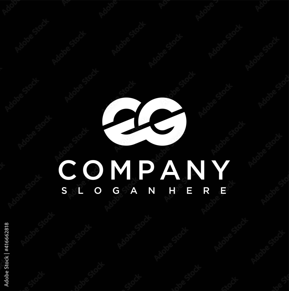 initials letter eg silhouette logo design Stock Vector | Adobe Stock