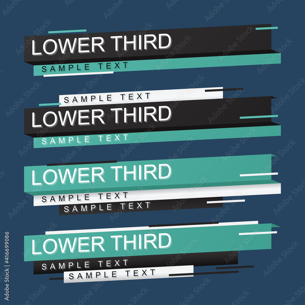 Lower third design template. Vector illustration. Stock Vector | Adobe ...