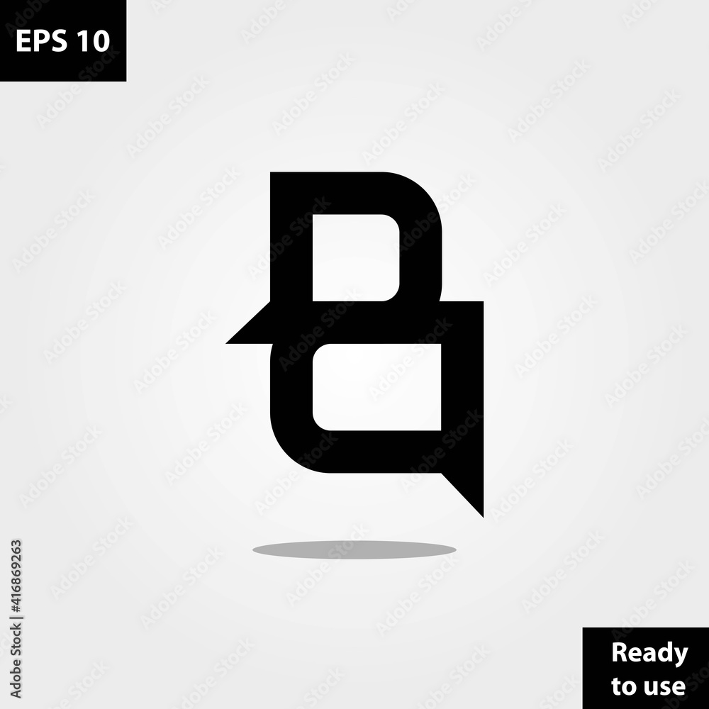 B letter initial smart chat messaging app logo company, logo vector ...