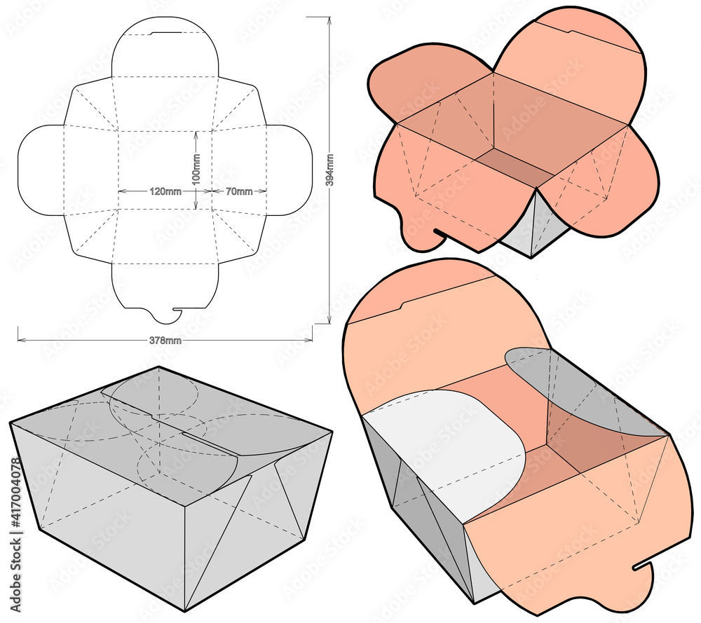 Delivery Food Packaging and Die-cut Pattern. The .eps file is full ...
