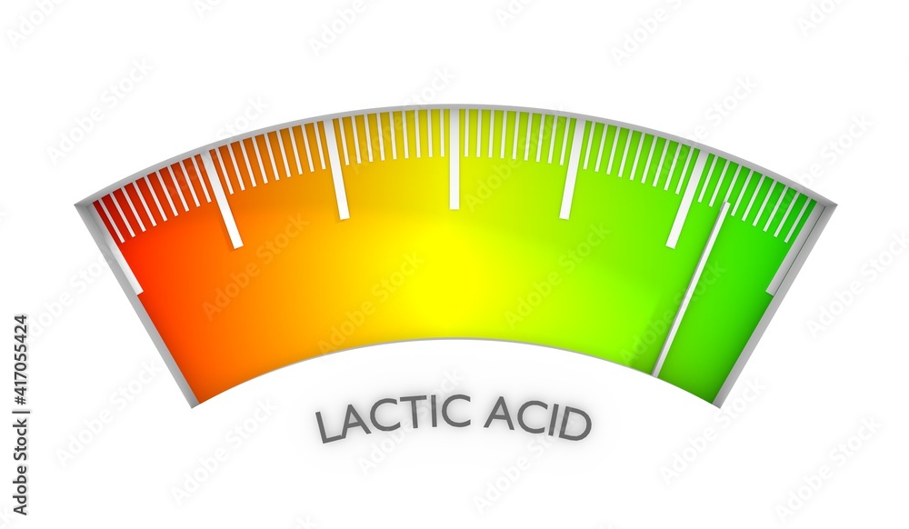 Scale with arrow. The lactic acid measuring device. Sign tachometer ...