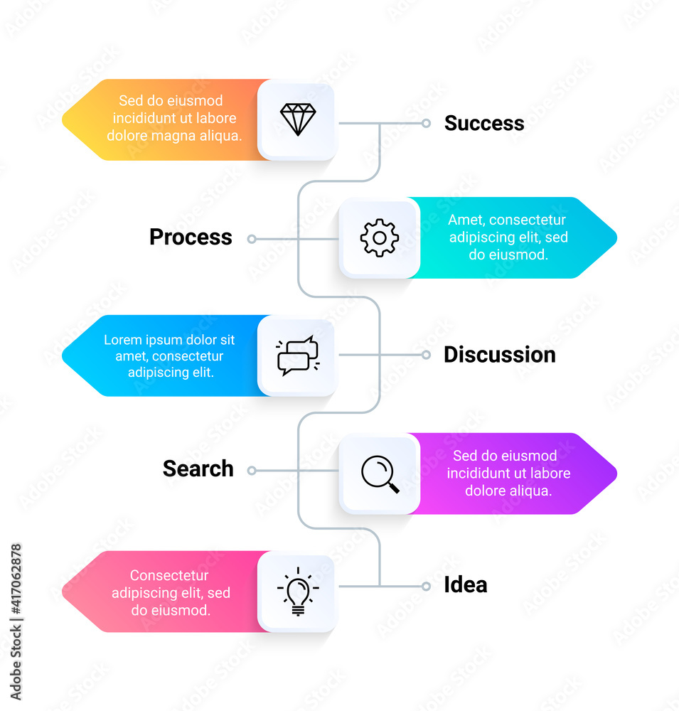 Flowchart. Timeline business infographic template, workflow and option ...