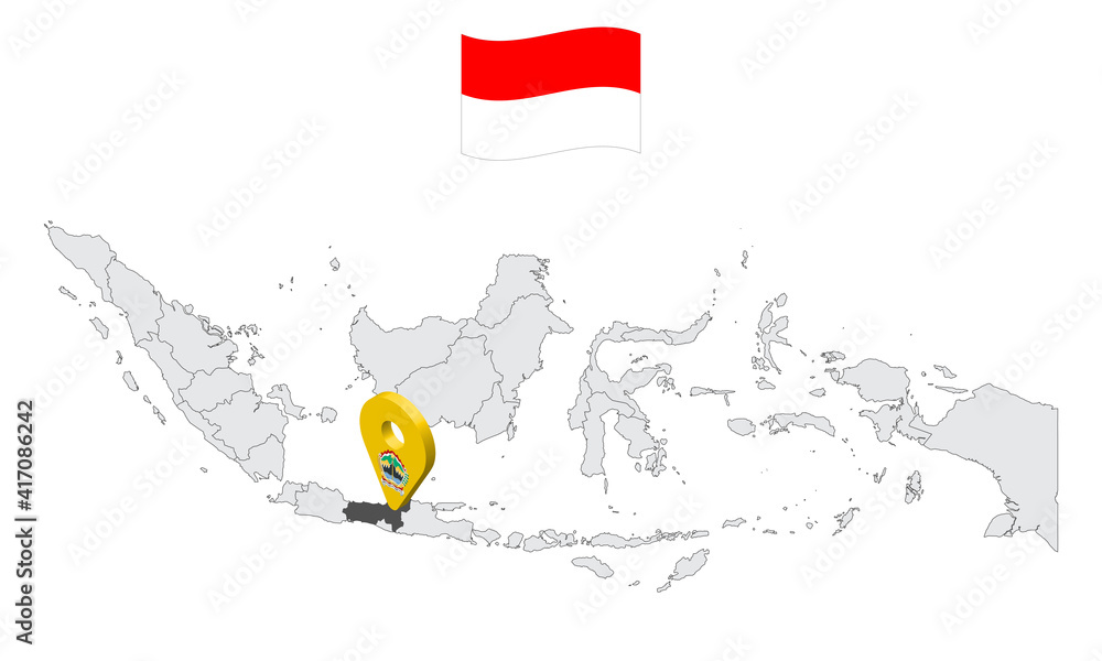 Location of Province Central Java on map Indonesia. 3d Central Java ...