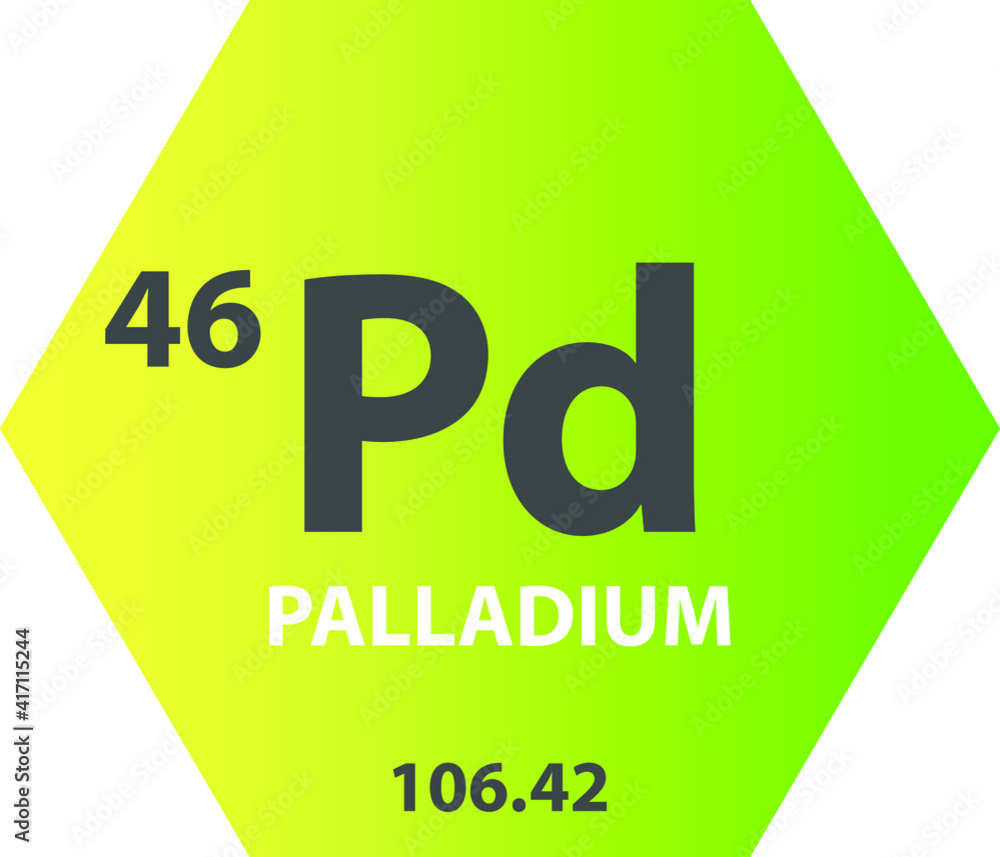 Pd Palladium Transition metal Chemical Element vector illustration ...