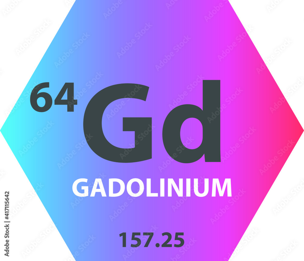 Gd Gadolinium Lanthanide Chemical Element vector illustration diagram ...