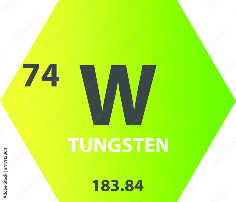 W Tungsten Transition metal Chemical Element vector illustration ...