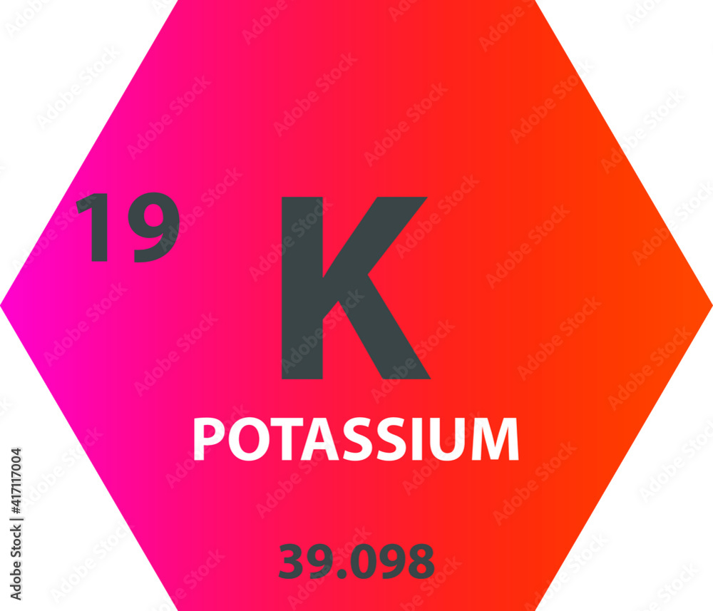 K Potassium Alkali metal Chemical Element vector illustration diagram ...