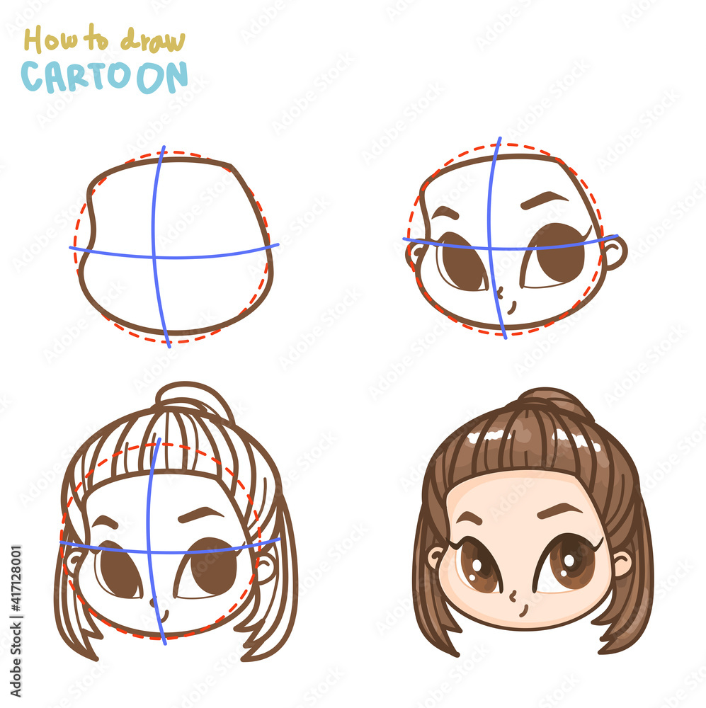 How to draw cartoon vector Stock Vector | Adobe Stock