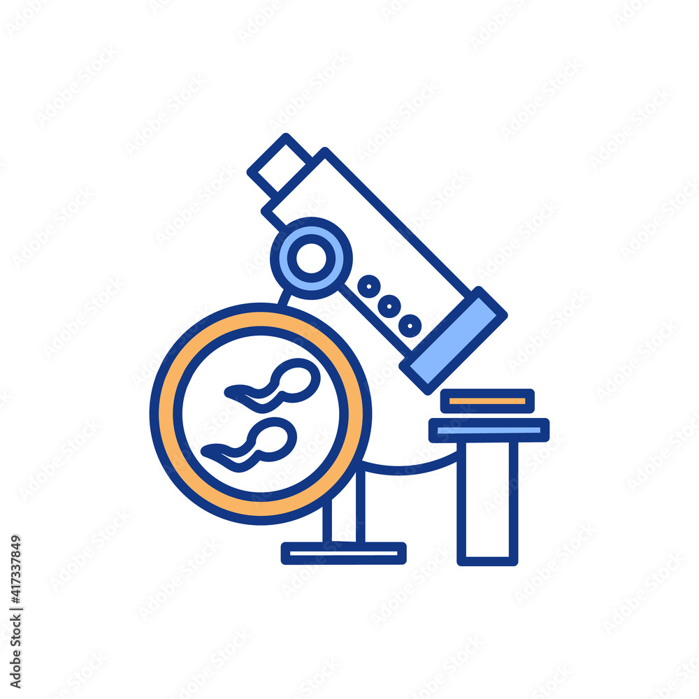 Semen analysis RGB color icon. Sperm count test. Seminogram. Laboratory ...