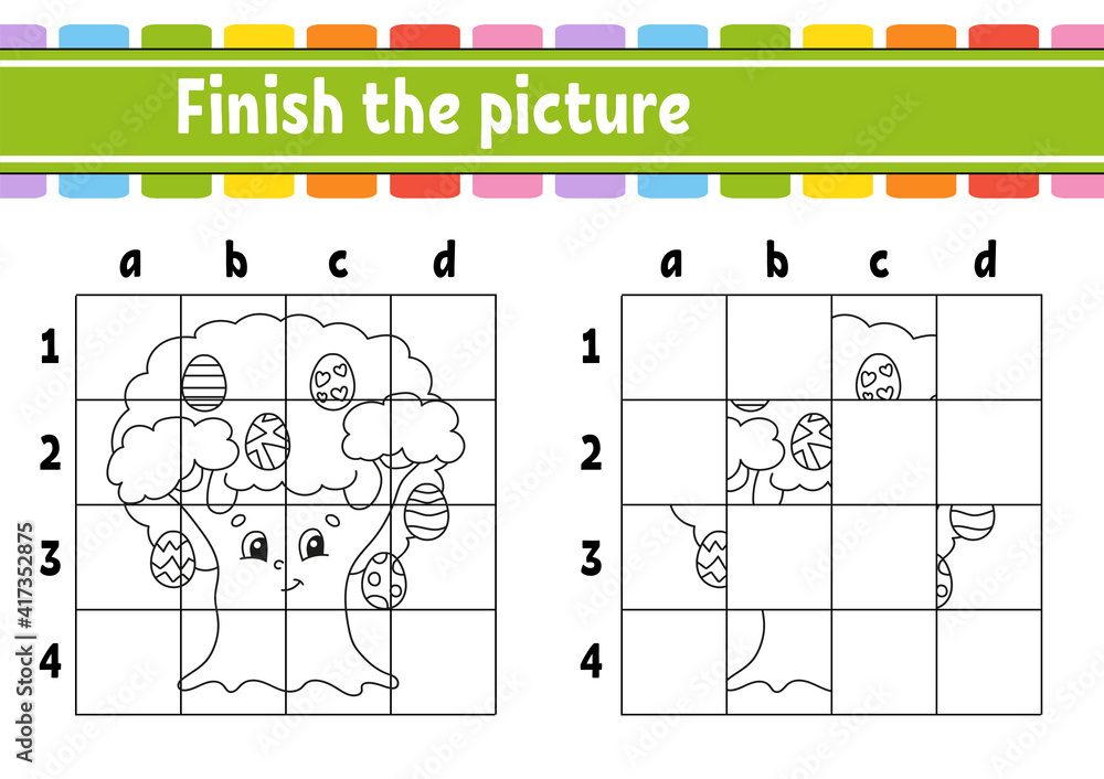 Easter theme. Finish the picture. Coloring book pages for kids ...
