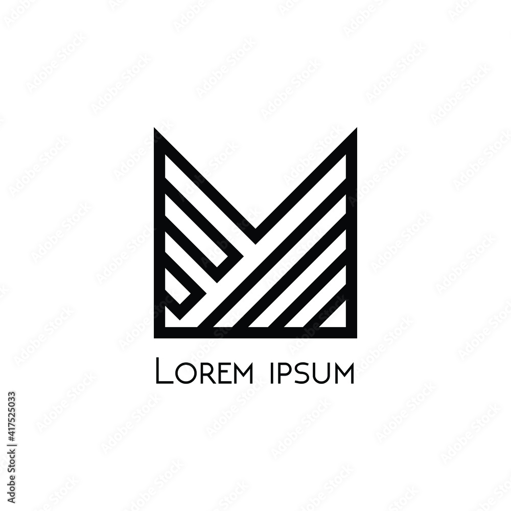 Linear M logo for top companies with white background and uniqueness ...
