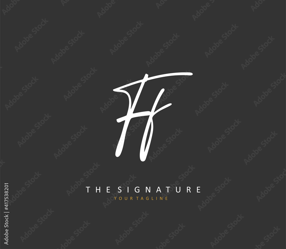 FF Initial letter handwriting and signature logo. A concept handwriting ...