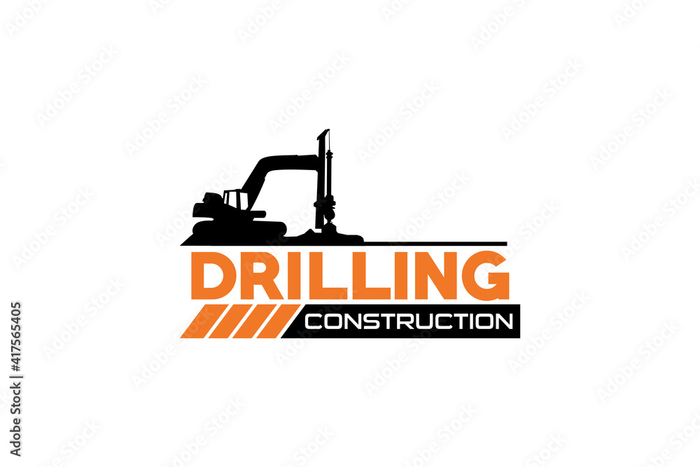 Contractor, trench digger and drilling rig logo design inspiration ...